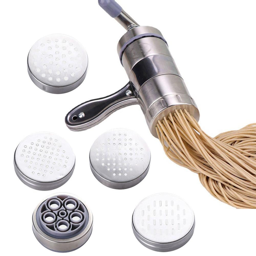Stainless Steel Manual Noodle Maker | Manual Dough Press with 5 Molds ...