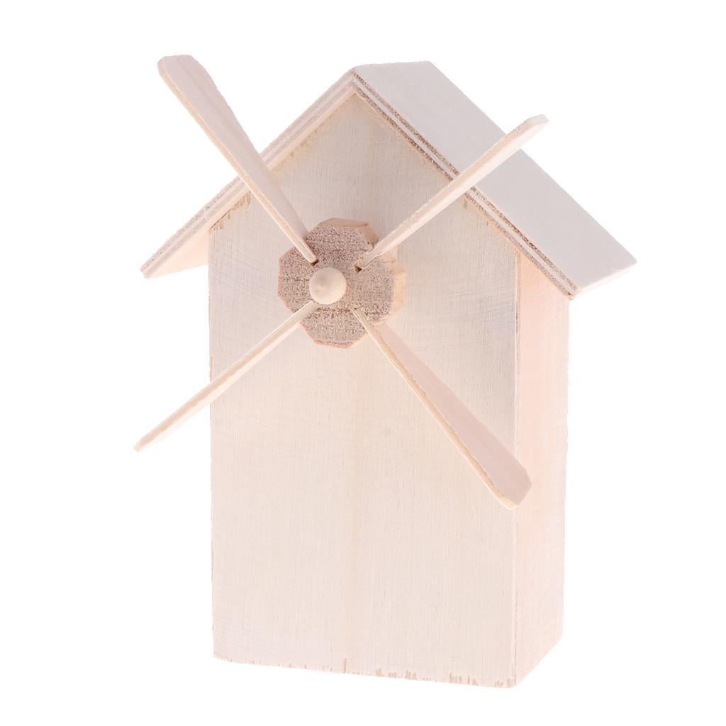 Creative Windmill Shapes Unpainted Money Boxes Wooden Piggy Bank ...