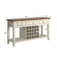 Weston Home Farmhouse Oak Top Kitchen Buffet Server with Wine Rack ...