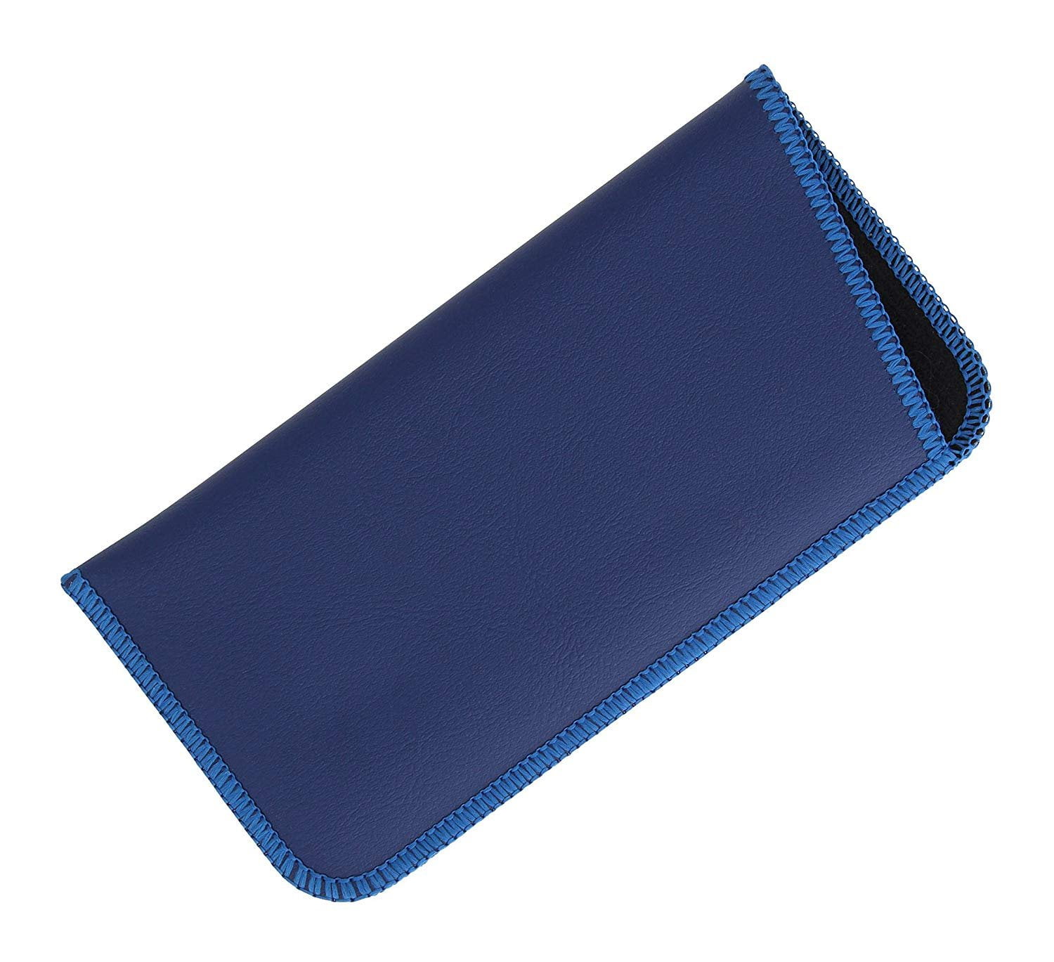 2 Pack Soft Eyeglass Slip Case For Women & Men, Faux Leather, Medium ...