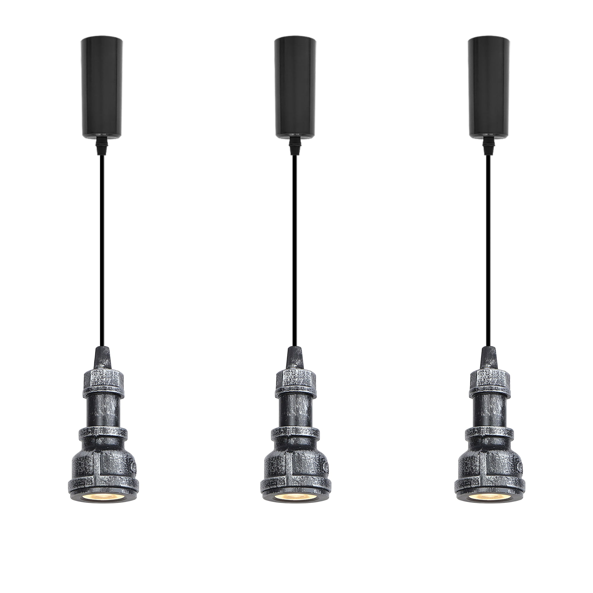 Kiven H-Type Track Lighting, 3-Light Industrial Halo Track Pendant ...