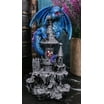 Metallic Blue Iridescent Wyrmling Dragon On Faux Geode Crystal Rock ...