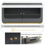 Triple Tree Durable Television Stand, Particle Board Gray, 63.07 x 12. ...