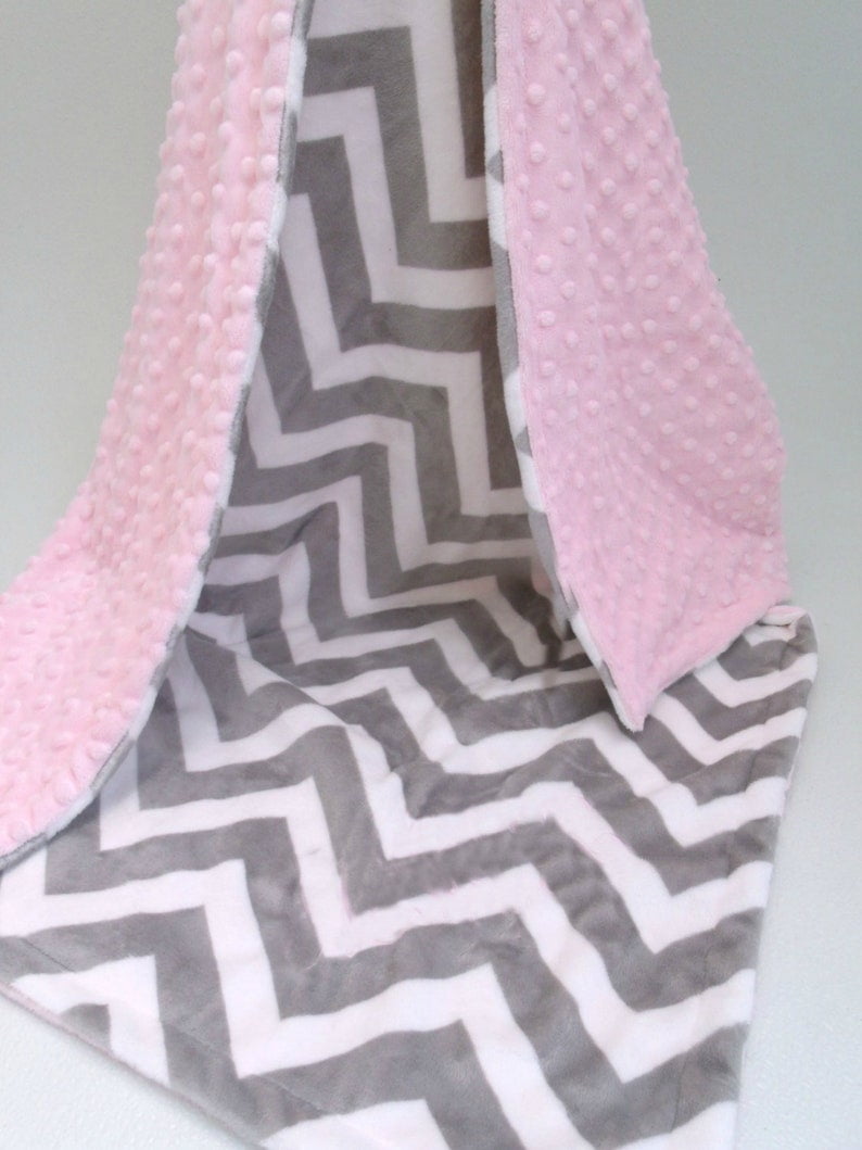 Light Pink And Gray Chevron