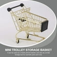 MRLESS Mini Cart Golden Tiny Shopping Cart Trolley Home Office Storage ...