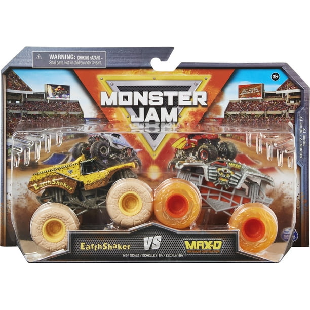 Monster Jam 1:64 EarthShaker Vs. Max-D Die-Cast Monster Trucks ...