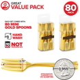 Gold Mini Forks 4 Inch (80-Count) Disposable Plastic Appetizer Fork for ...