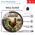 12 Inch Welcome Rooster Glass Wall Clock for Hanger Office Room, Living ...