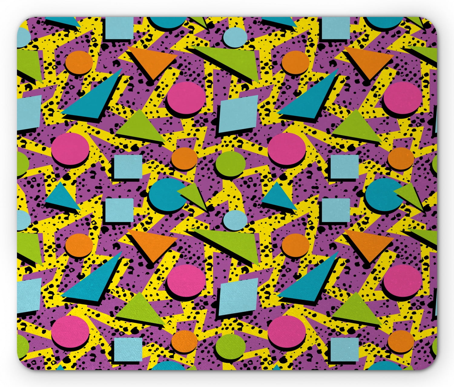 Vintage Mouse Pad, Funky Geometric 80s Memphis Fashion Style Colorful ...