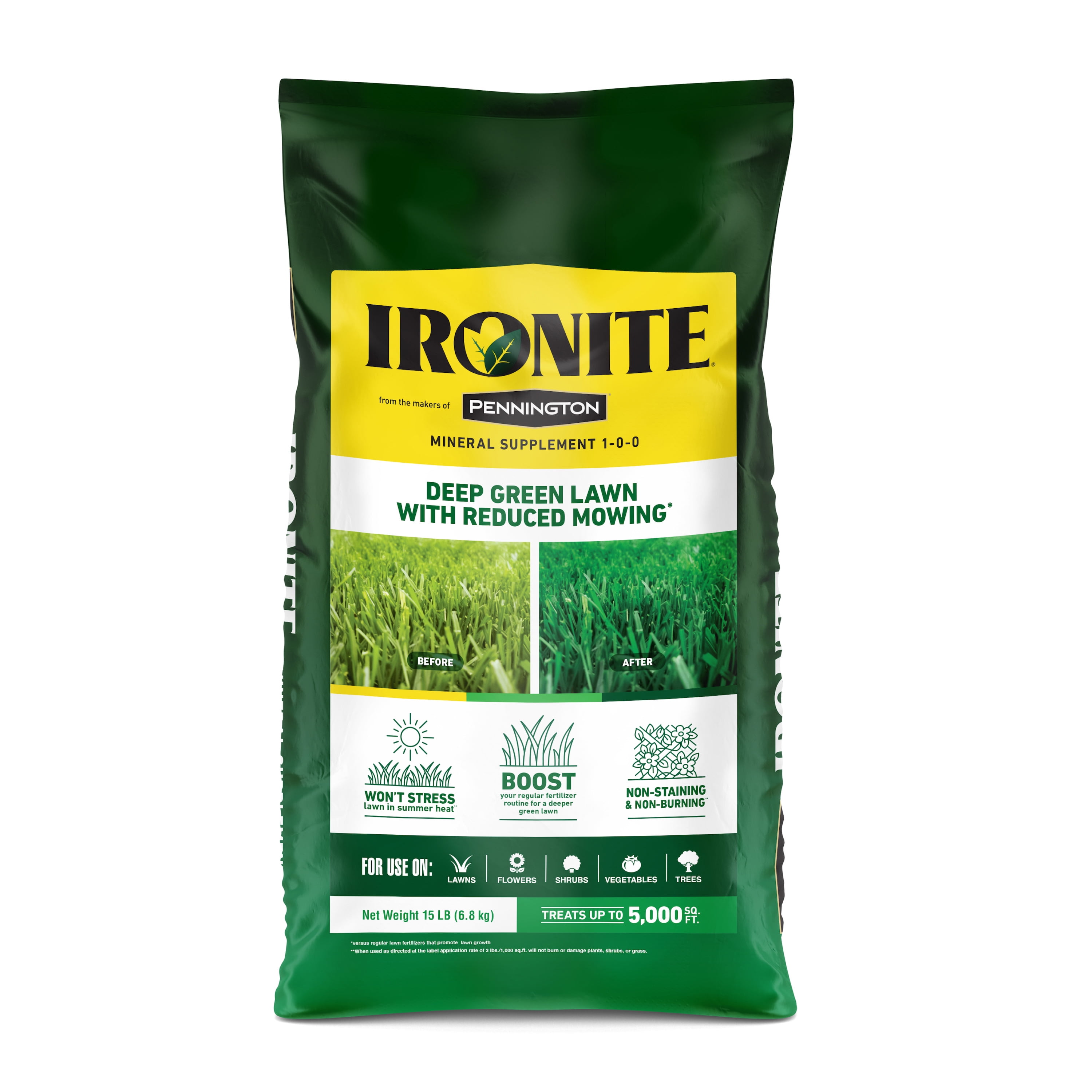 Ironite Mineral Supplement by Pennington, 1-0-0 Fertilizer, 15 lb ...