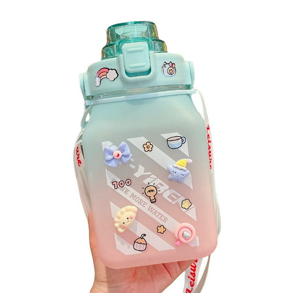 KOMOO 1500ml Portable Belly Bottle,Cute Water Bottles with Straws ...