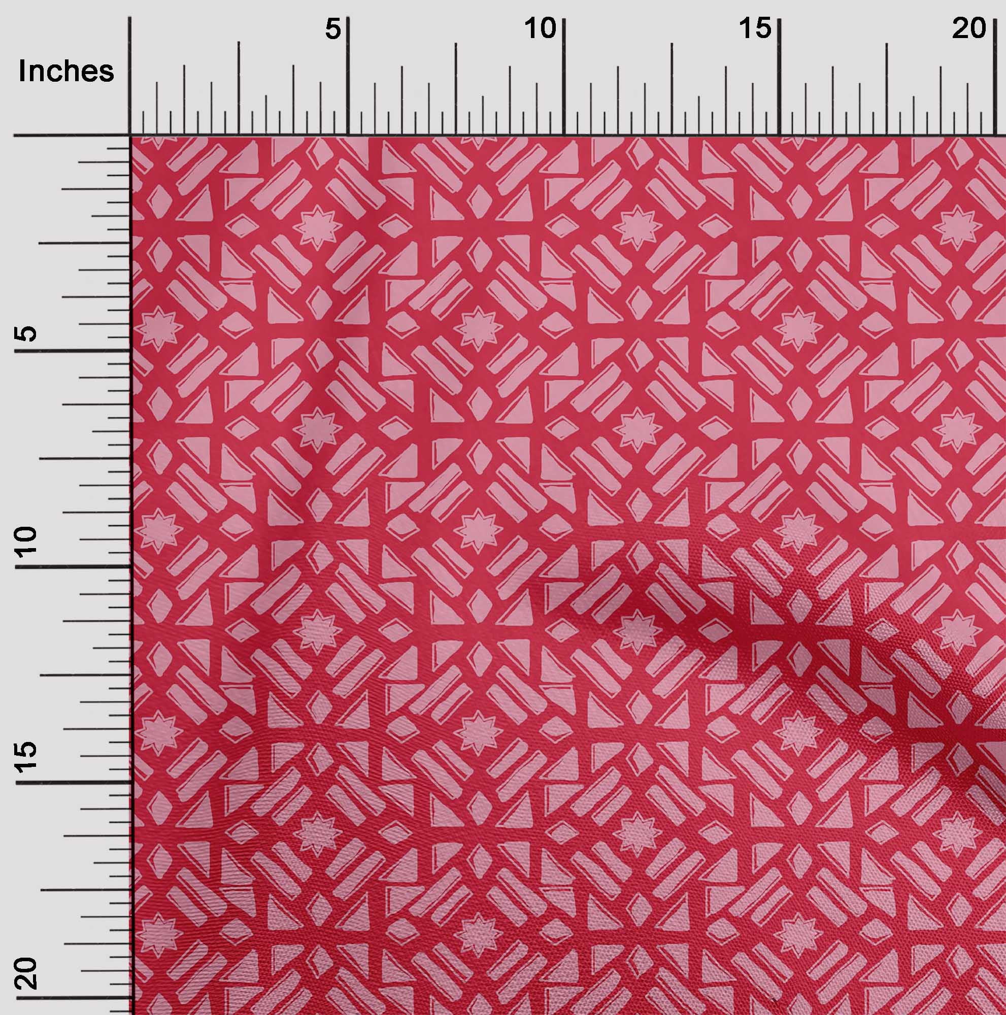 oneOone Cotton Silk Fabric Geometric Block Print Fabric BTY 42 Inch ...