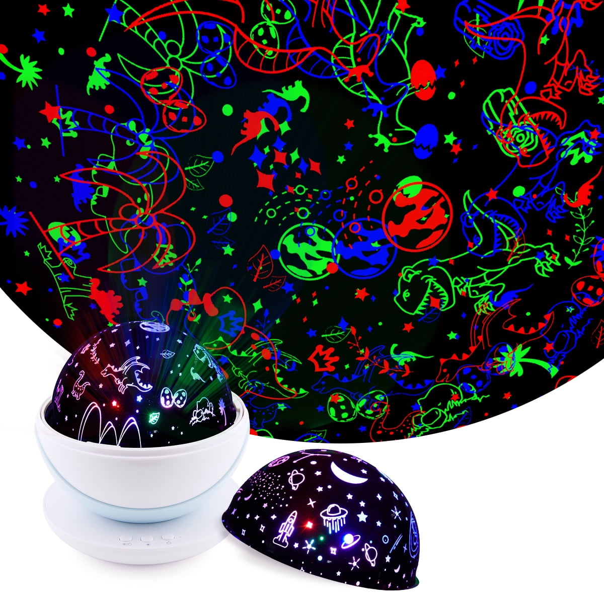 Dino Night Light Projector, Rotating Lamp with Stars, Ideal Gift for 3 ...