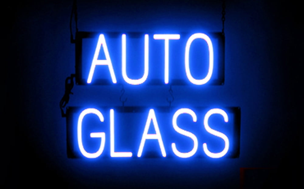 SpellBrite AUTO GLASS LED Sign for Business. 20.7" x 15.0" Blue AUTO ...