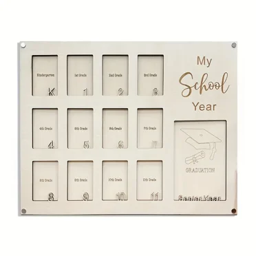 School Years Picture Day Collage Frame in Elegant Black Natural Wood ...