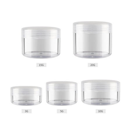 3g 5g 10g 15g 20g Clear Small Plastic Jars for Cosmetic Sample ...