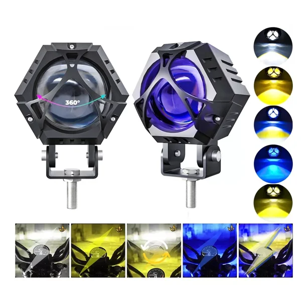 2pcs Faros Auxiliares Lupa 120w Para Auto Moto Con Estrobo | Bodega Aurrera en línea