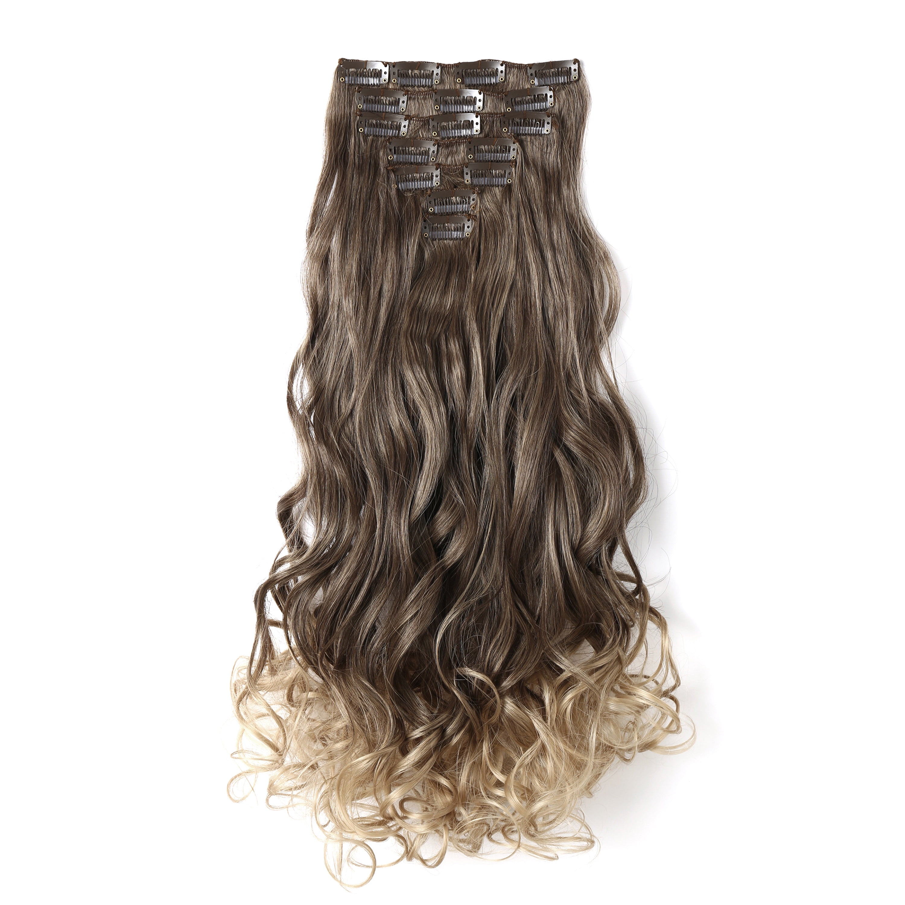 Onedor 20" Curly Full Head Clip in Synthetic Hair Extensions 7pcs 140g ...