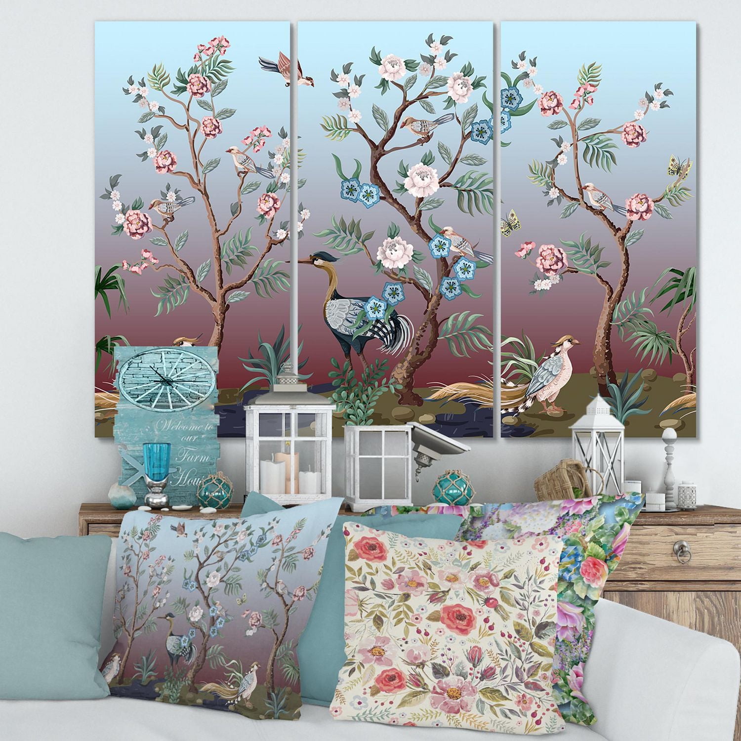 Click here for Designart Chinoiserie With Birds And Peonies Xi Ca... prices