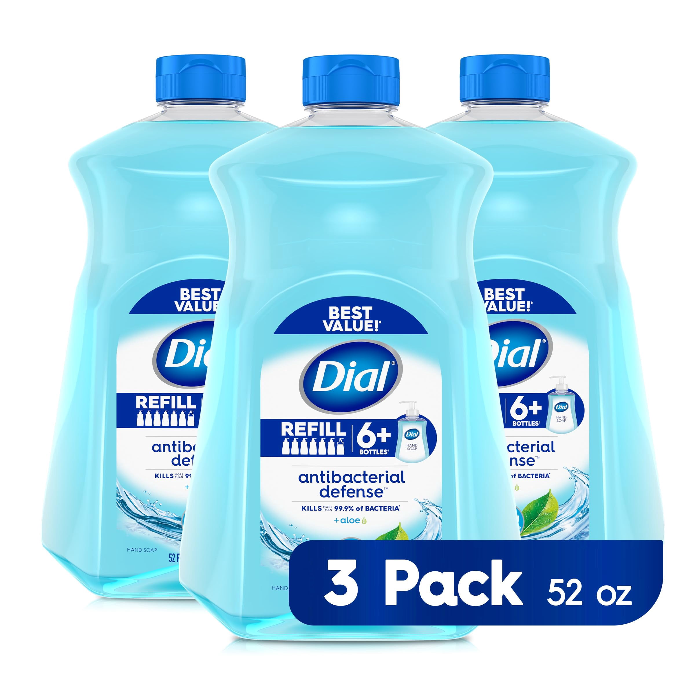 Dial Jabón de manos líquido antibacteriano Recambio Agua de manantial ...