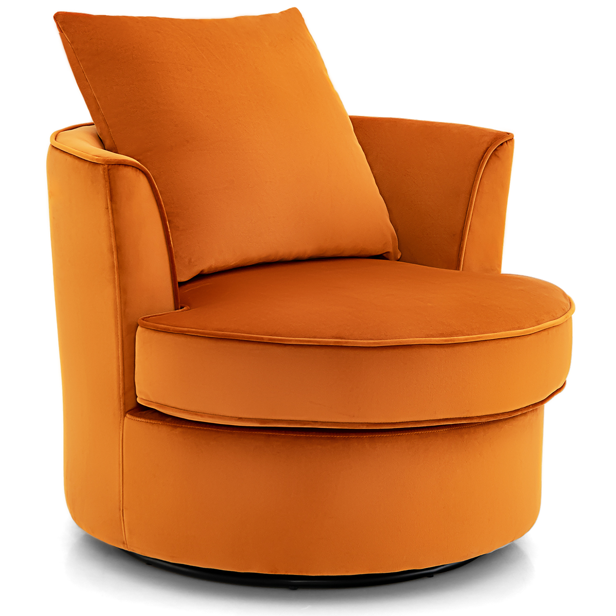 Costway Modern 360° Swivel Barrel Chair Accent Round Club Chair No ...