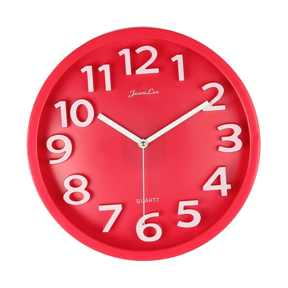 Black Wall Clock, Large Battery Operated Wall Clocks Silent Non-Ticking ...