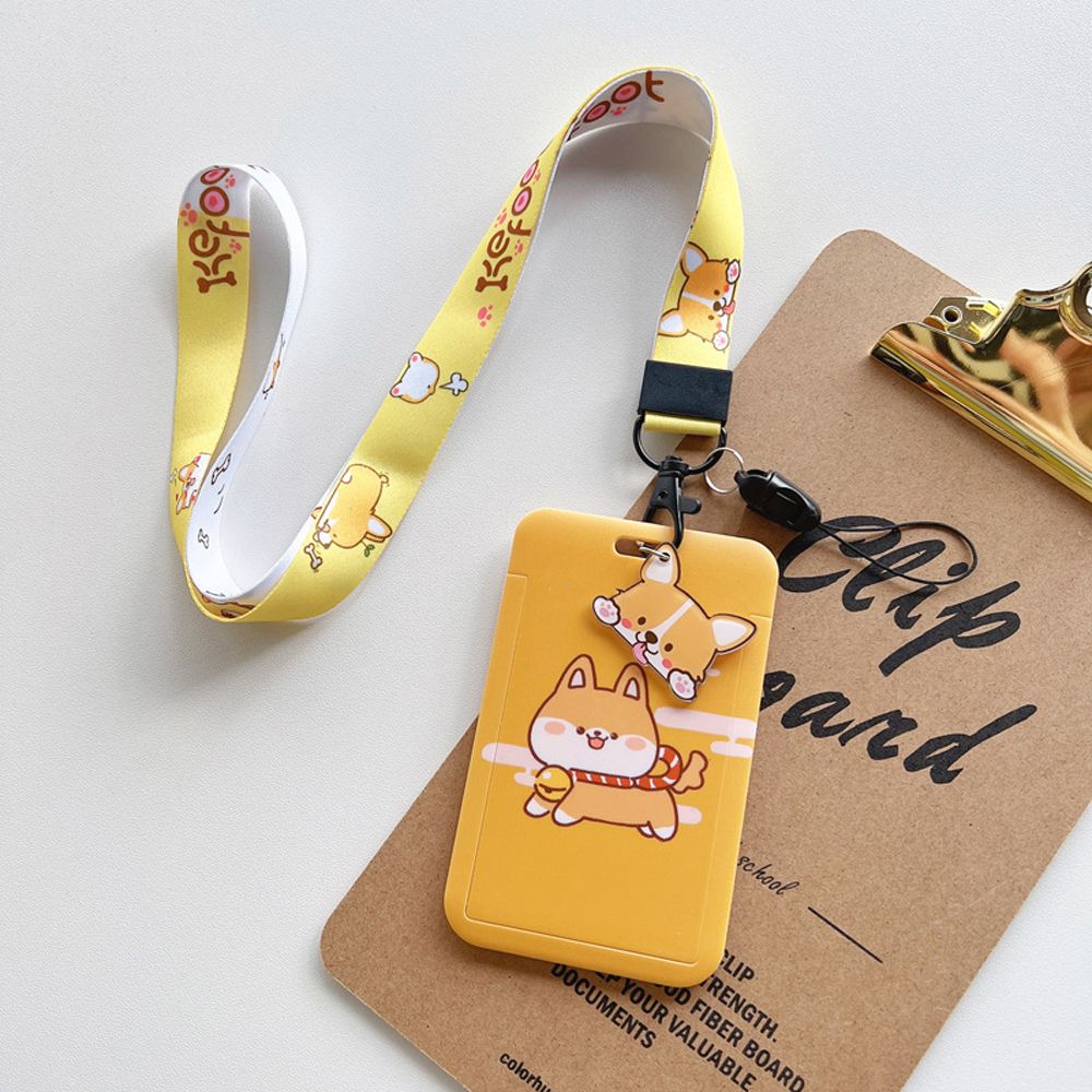 Cute Kawaii Bus Keychains With Lanyard Shiba Inu Card Access Control ...