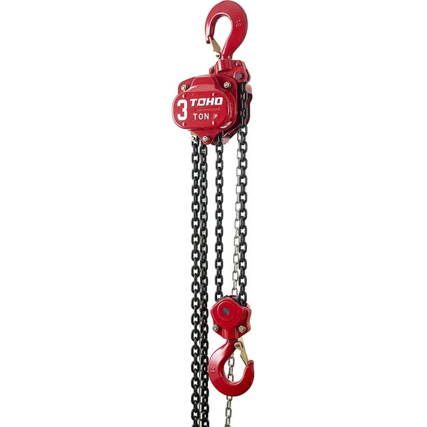 TOHO HSZ-622A OP Chain Block Hoist with Overload Protection (3 Ton, 10 ...