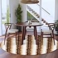 Abstract Brown Stripes 8FT Round Area Rugs for Living Room Dreamy Brown ...