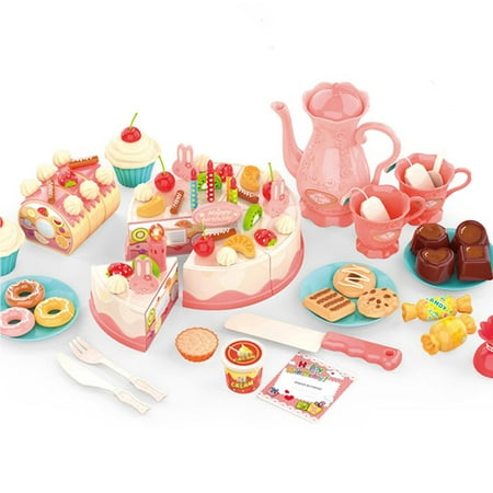 Durable Cake Toy Pretend Playing Pretend Playing Birthday Plastic Toy ...