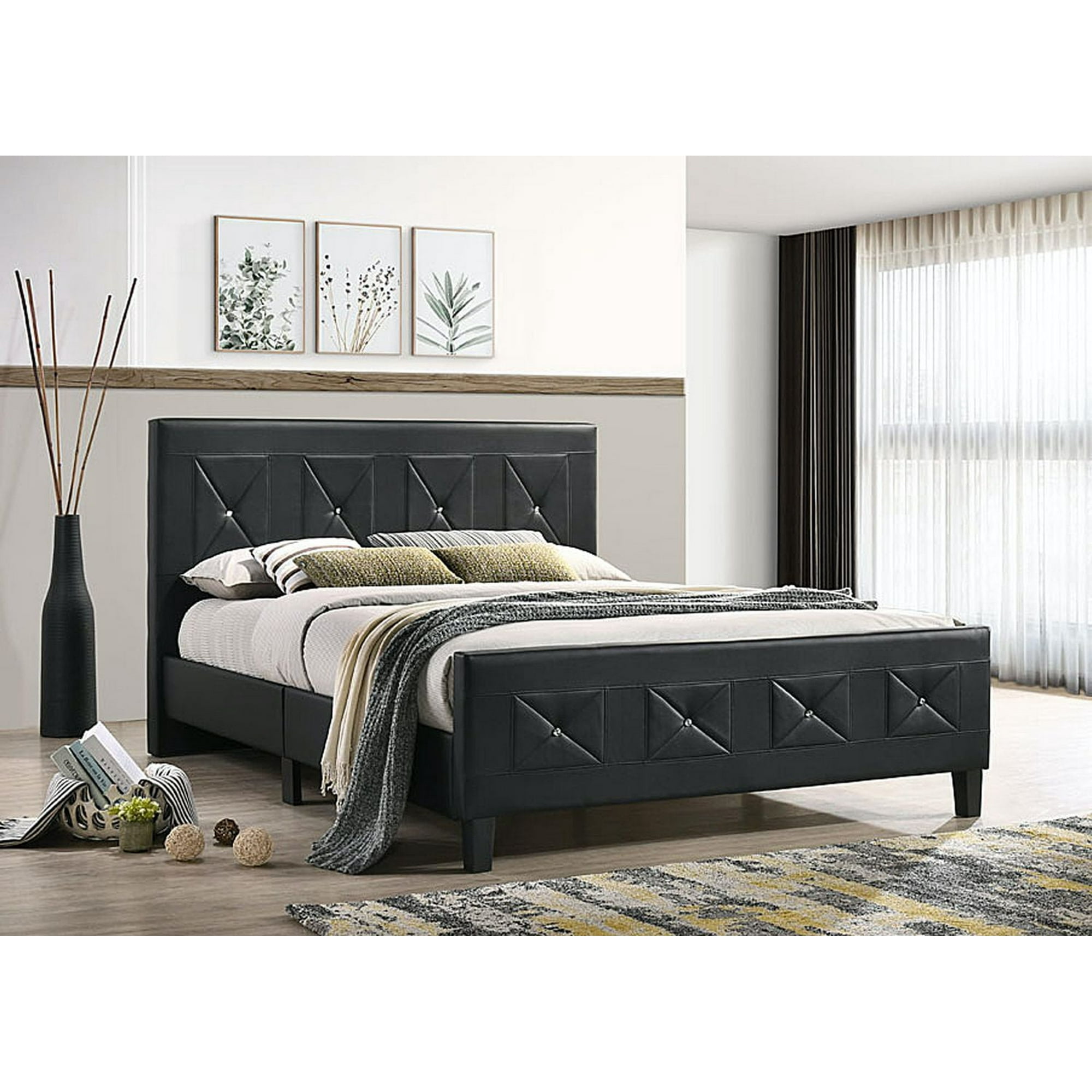 Click here for Aerys Crystal Tufted Upholstered Platform Bed With... prices
