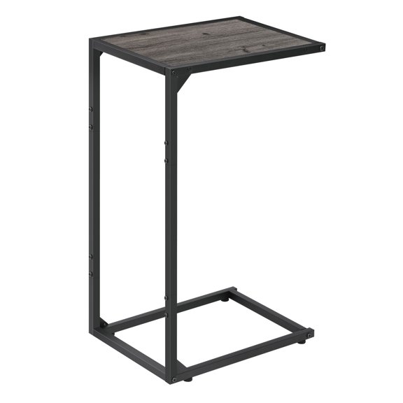 CHITOOMA C-Shaped Metal Side End Table Set of 2 Rustic Brown, Compact ...
