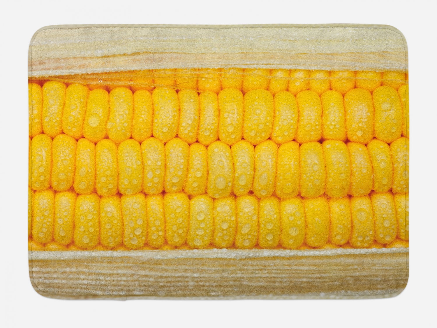 Health Bath Mat, Corn Cob Stem with Raindrops Water Marks Mexican ...