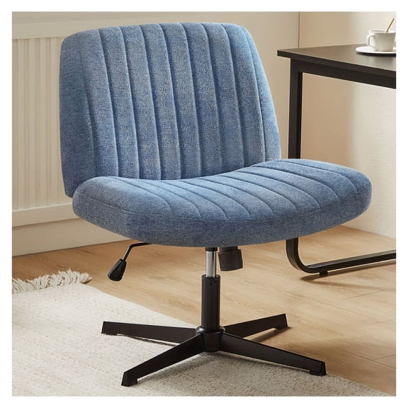 Criss Cross Chair with Wheels, Legged Office Armless Wide Desk Seat ...