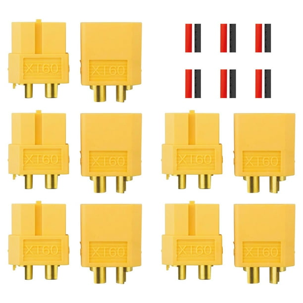10 Pieces RC XT60 Connector with Heat Shrink Tubes 60~120A Replaces ...