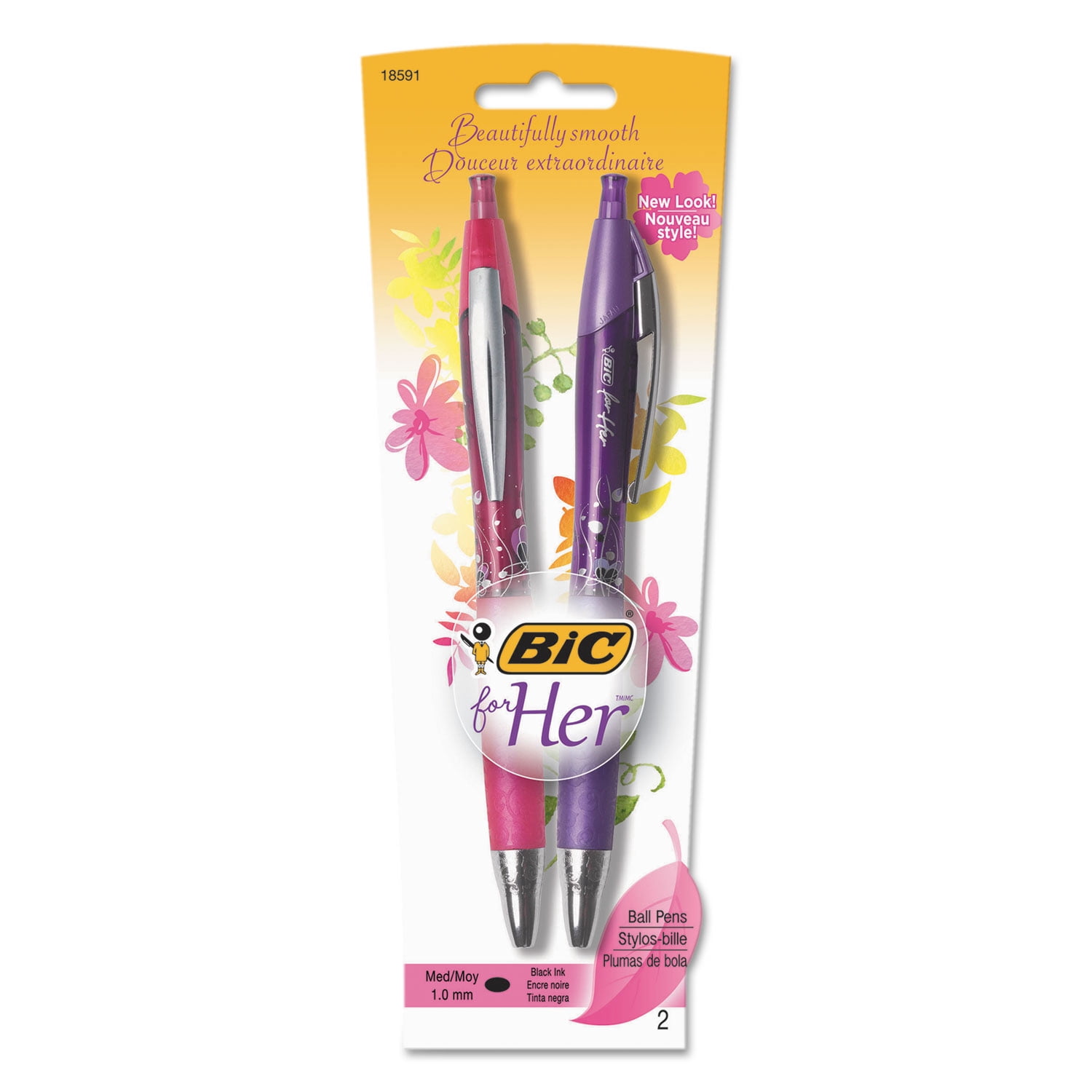 BIC For Her Ballpoint Pen Black 2pk Walmart BIC For Her Ballpoint Pen Black 2pk Walmart