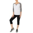 Athletic Works Women's Athleisure Split Neck Baseball T-shirt - Walmart.com