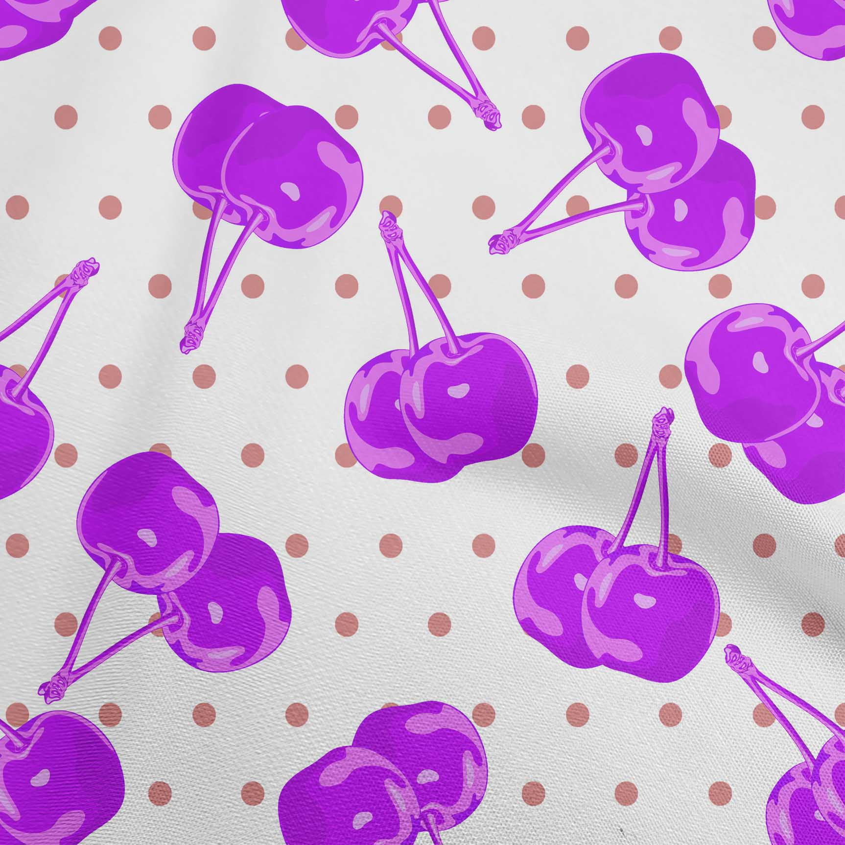 oneOone Cotton Poplin Violet Fabric Cherry Diy Clothing Quilting Fabric ...