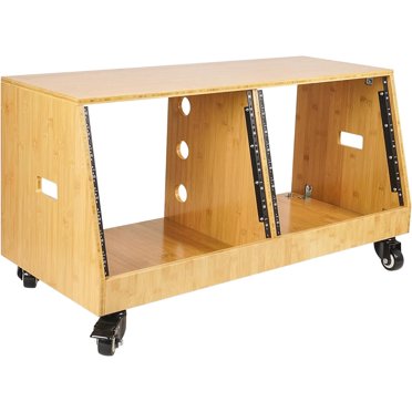 Sound Town DIY 6U Solid Carbonized Bamboo Studio Equipment Rack w/ 14.2 ...