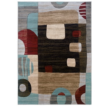 Milan Power Loomed Rug, Red/Ivory - Walmart.com