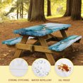 Abstract Marble Texture Picnic Table Cover with Bench Covers Teal Blue ...