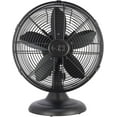 ZMSHOP 12" All-Metal Retro Desk Fan, 3-Speed, Wide Oscillation ...