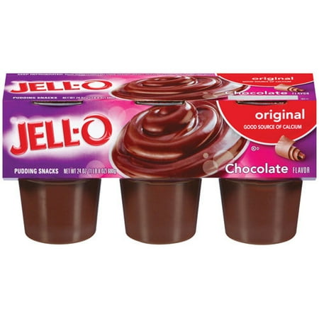Jell-O Original Chocolate Pudding Snacks, 4 Oz., 6 Count - Walmart.com
