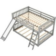 Full over Full Bunk Bed with Convertible Features / Gray Color ...