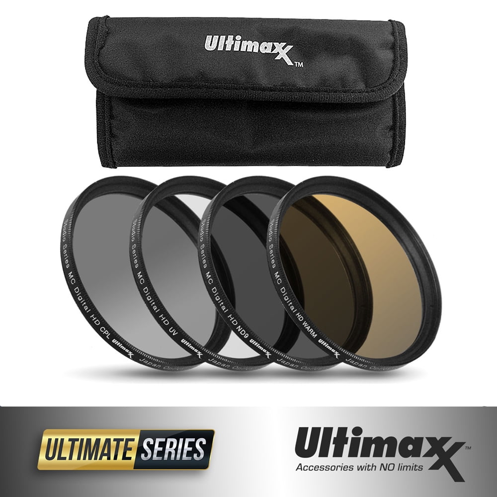 ULTIMAXX 49mm 4 Piece Multi Coated HD Filter Kit 95mm (UV, CPL, Warming ...