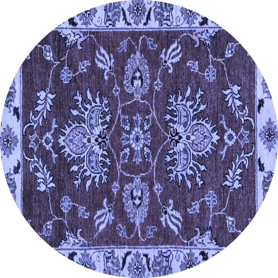 Ahgly Company Indoor Round Abstract Blue Modern Area Rugs, 8' Round ...