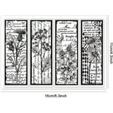 Vintage Flower and Text Background Clear Stamps Retro Flower Embossing ...