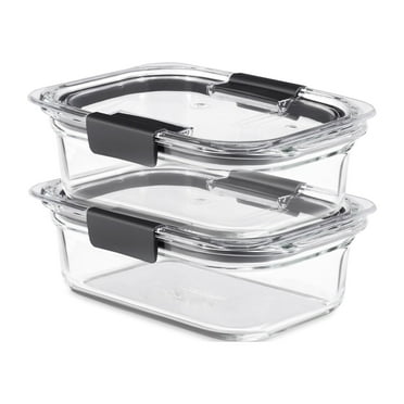 Rubbermaid Brilliance 3-Pack Glass Food Storage Containers, 4.7-Cup ...