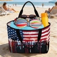 Abstract Art American Flag Beach Bag for Women, Large Breathable Mesh ...