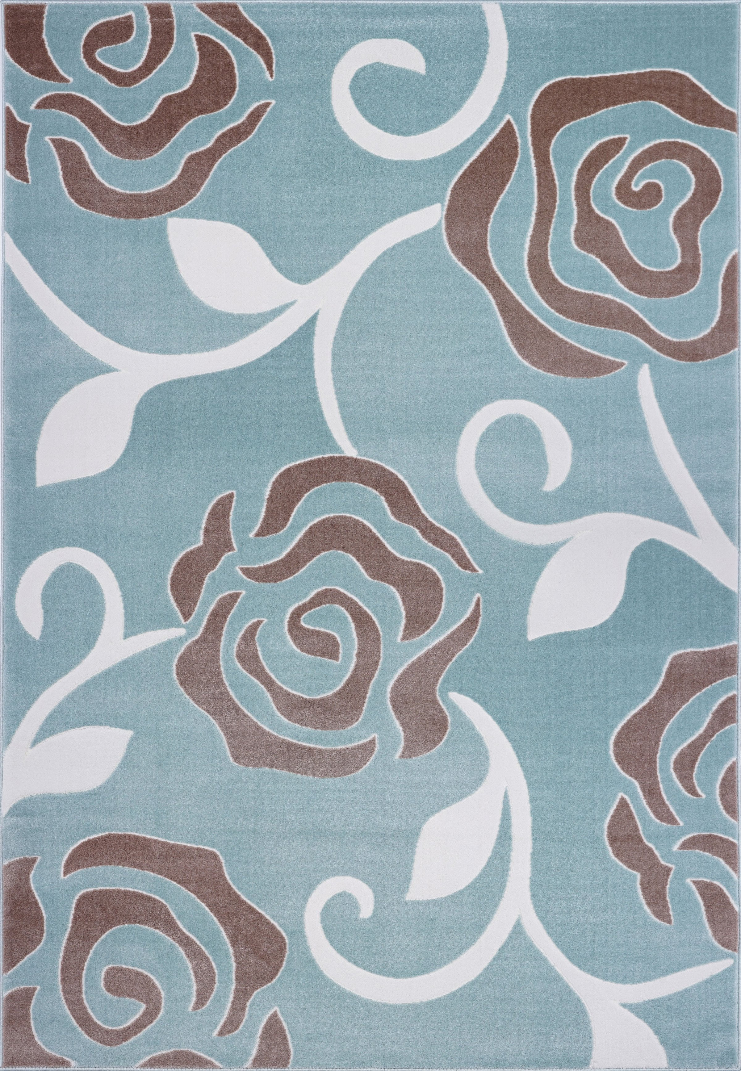 Ladole Rugs Abstract Rose Floral Pattern Contemporary Room Decor Area ...